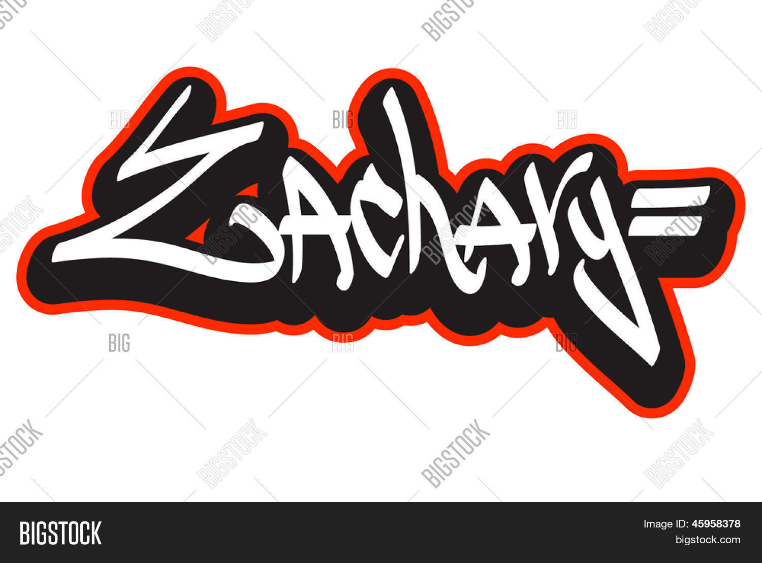 Zachary Graffiti Font Style Name. Vector & Photo | Bigstock