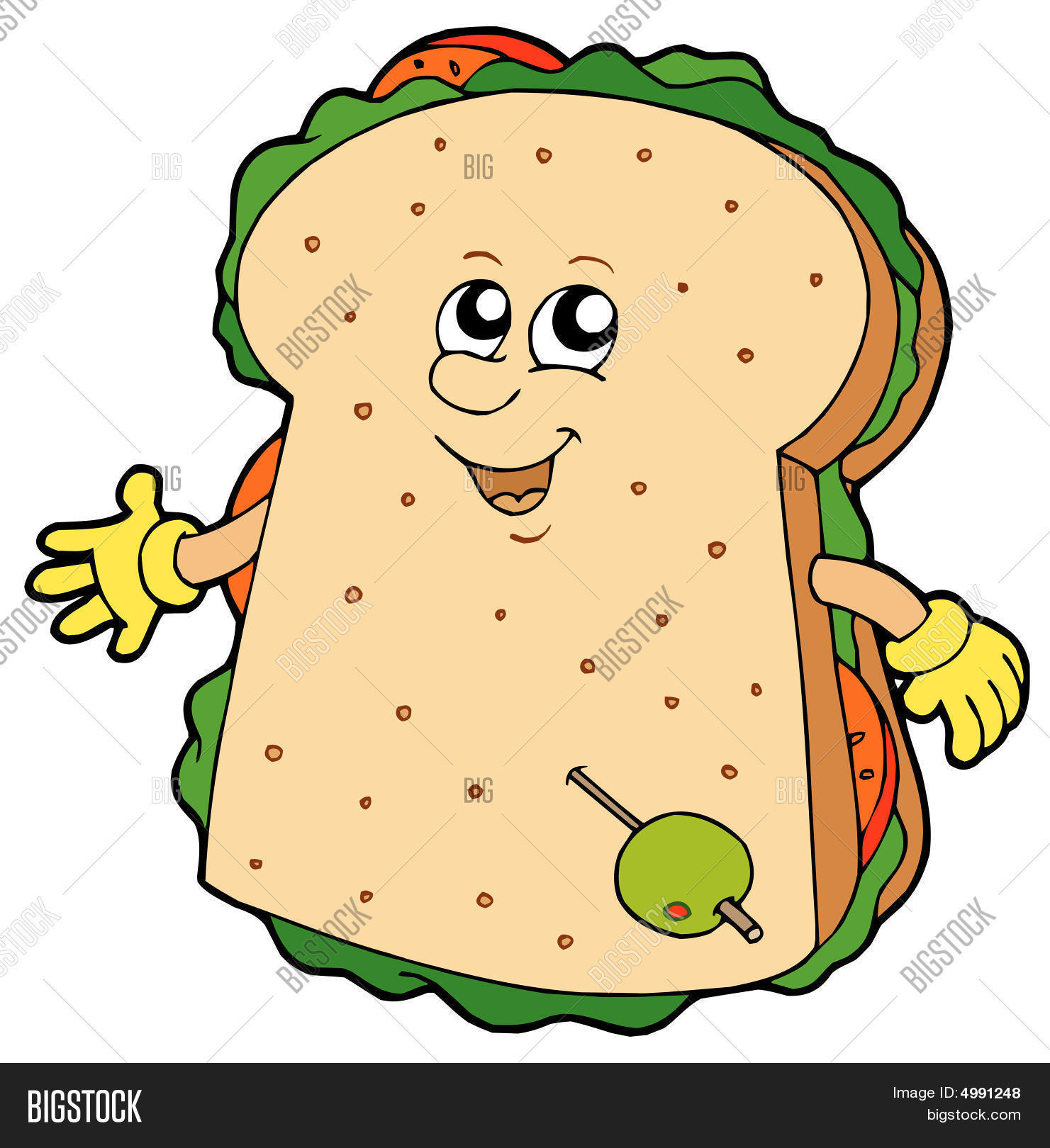 Cartoon Sandwich Stock Vector & Stock Photos | Bigstock